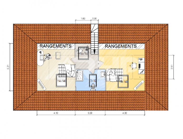 Entrez dans ce comble aménagé sous toiture 4 pans de Seine-Maritime